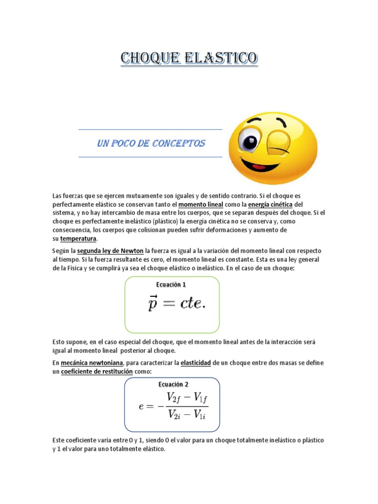 Choque Elastico-Ejercicio Resuelto PDF | PDF | Mecanica clasica ...