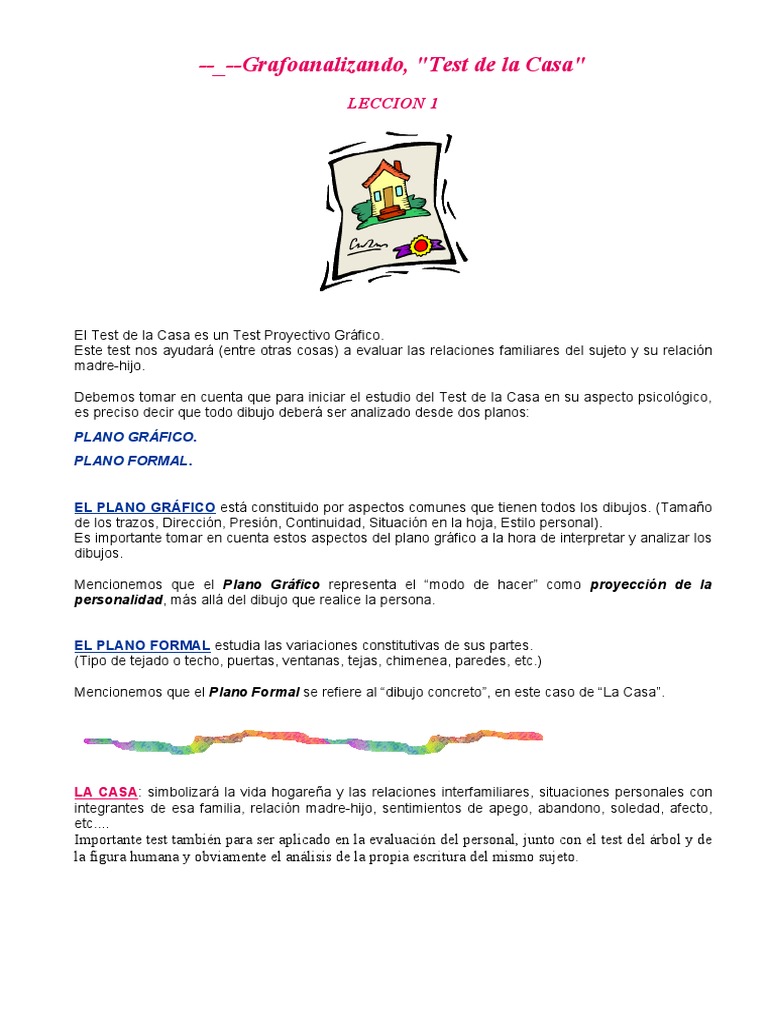 Test de La Casa I | PDF | Chimenea | Los símbolos