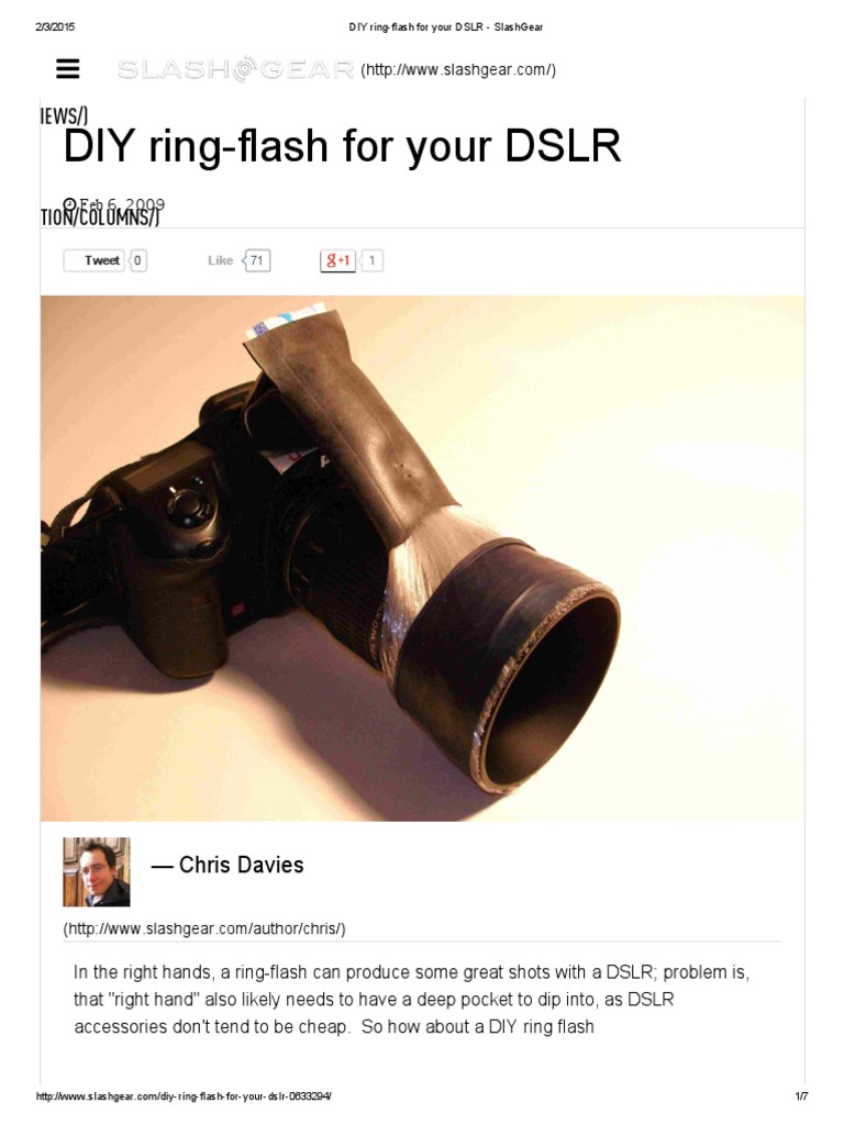 DIY Ring-Flash For Your DSLR - SlashGear | PDF | Digital Single Lens ...