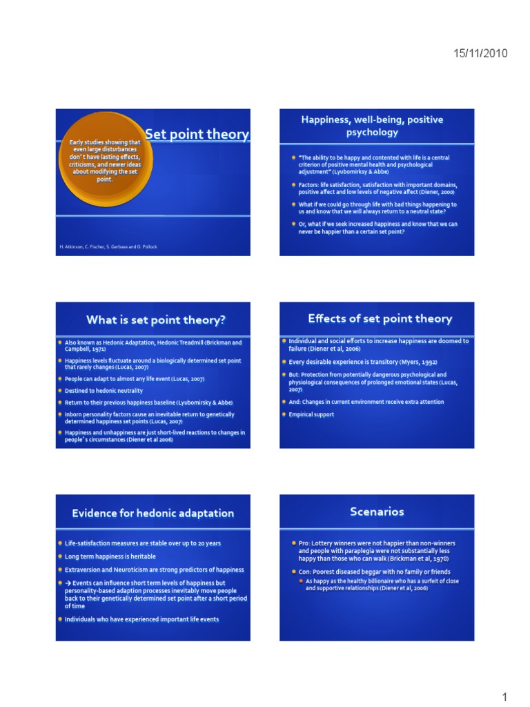 Understanding the Set Point Theory of Happiness | PDF | Clinical ...
