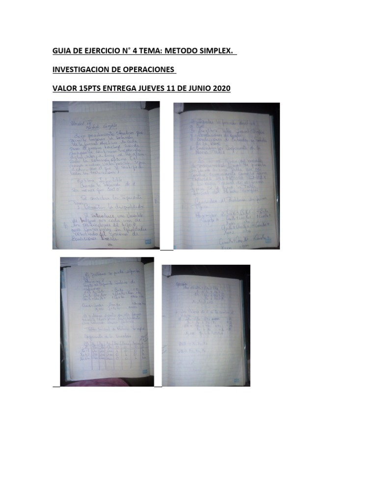 Guia de Ejercicio N4 Metodo Simplex | PDF | Tecnología