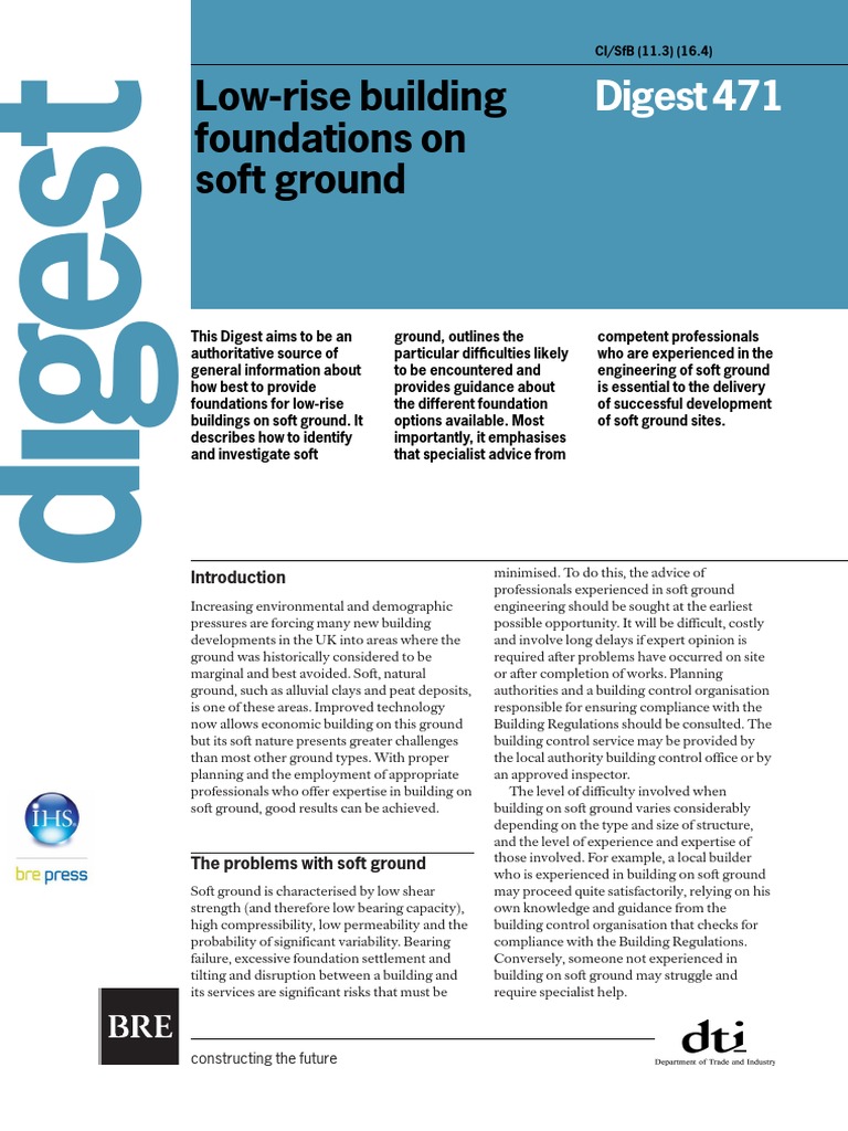 BRE Digest 471 Low Rise Soft Ground | PDF | Deep Foundation ...