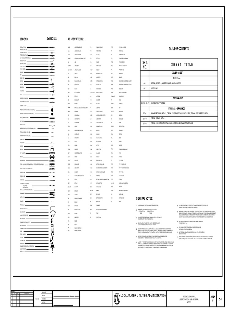 Civil Drawing Abbreviations Legend | PDF | Pipe (Fluid Conveyance ...