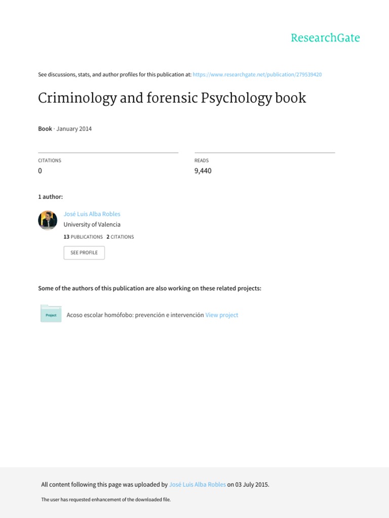 Criminology and Forensic Psychology PDF | PDF | Offender Profiling ...
