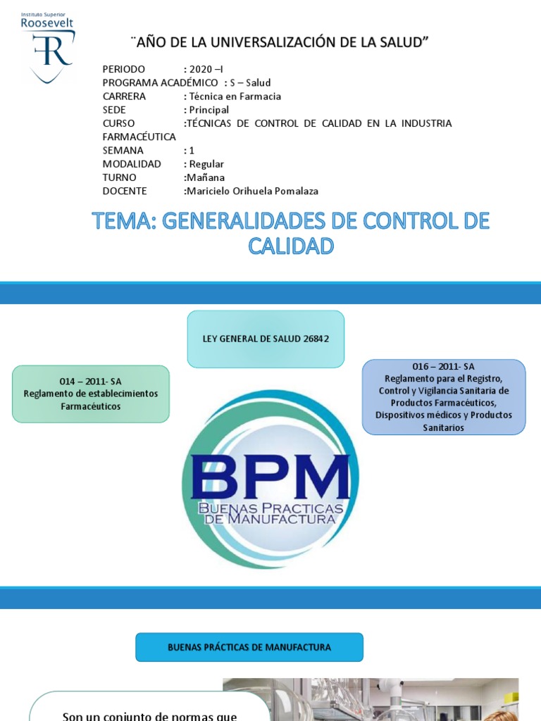 1RA CLASE Generalidades de BPM | PDF | Farmacia | Farmacéutico