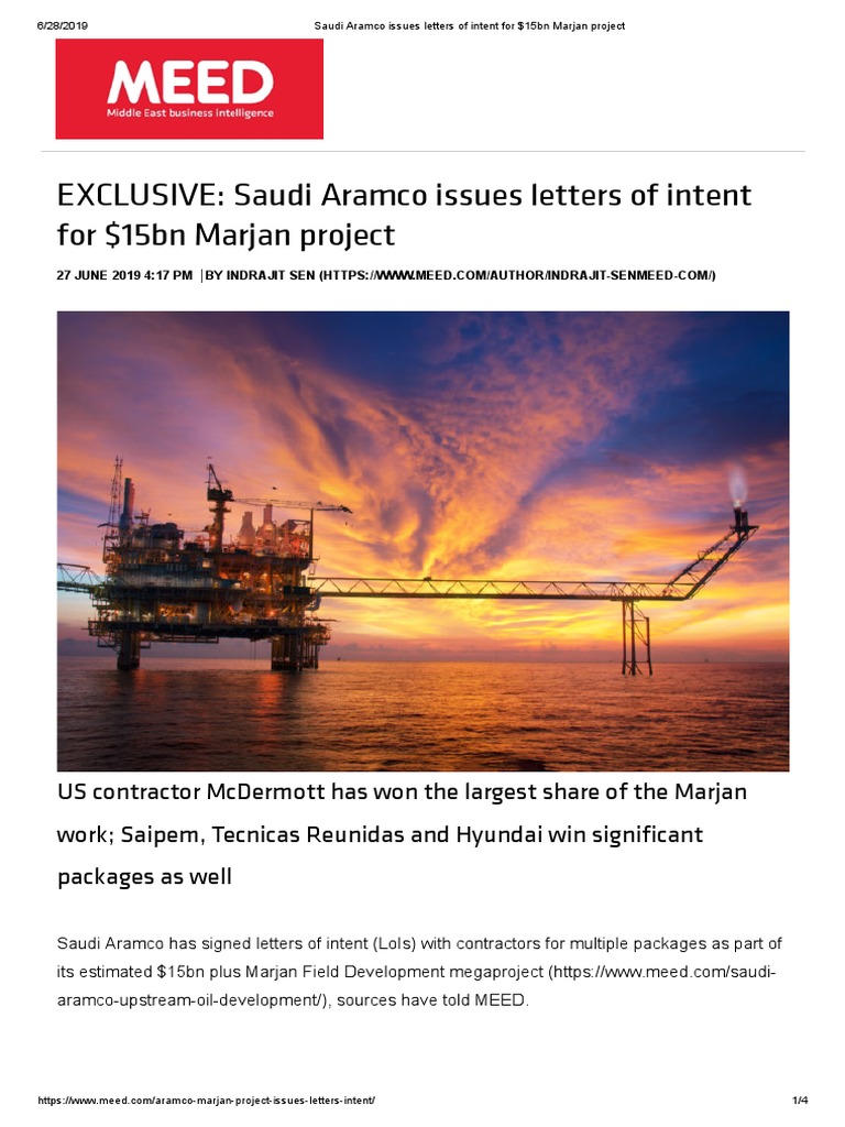Saudi Aramco Issues Marjan Project | PDF | Fuel Production | Petroleum