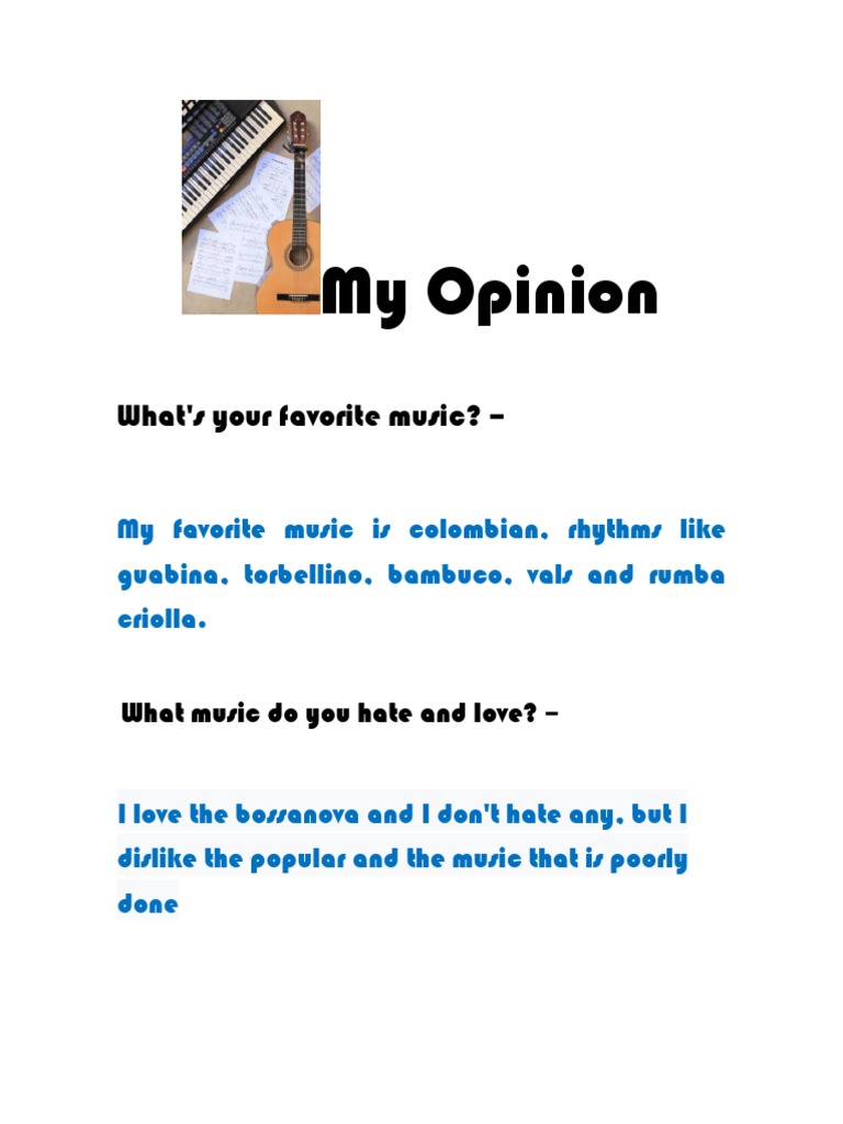My Opinion: What's Your Favorite Music? | PDF