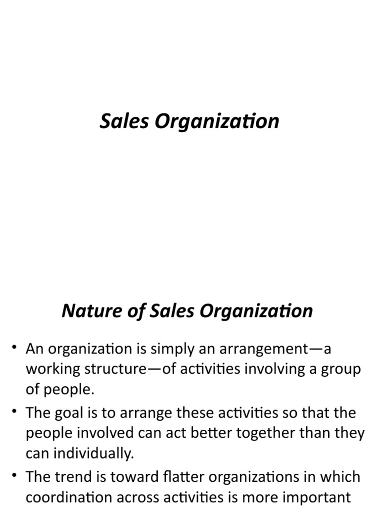 Chapter 4 - Sales Organization | PDF | Sales | Marketing