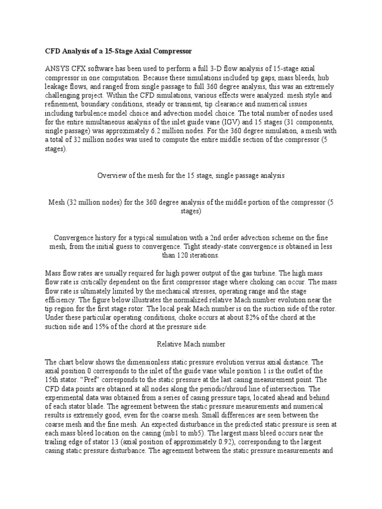 15-Stage Axial Compressor CFD Analysis | PDF | Turbine | Computational ...