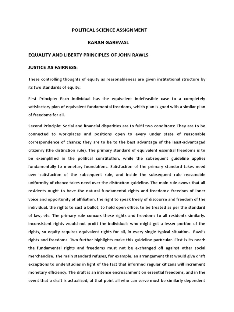 Political Science Assignment | Download Free PDF | Rights | John Rawls