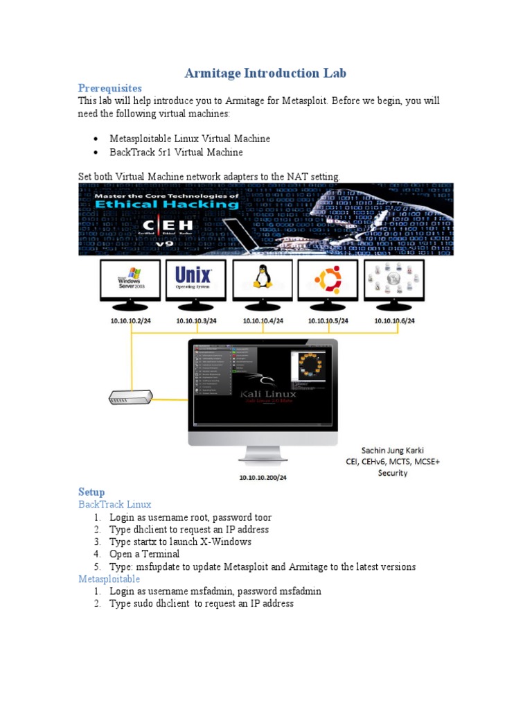 Armitage Introduction Lab | PDF | Command Line Interface | Shell (Computing)
