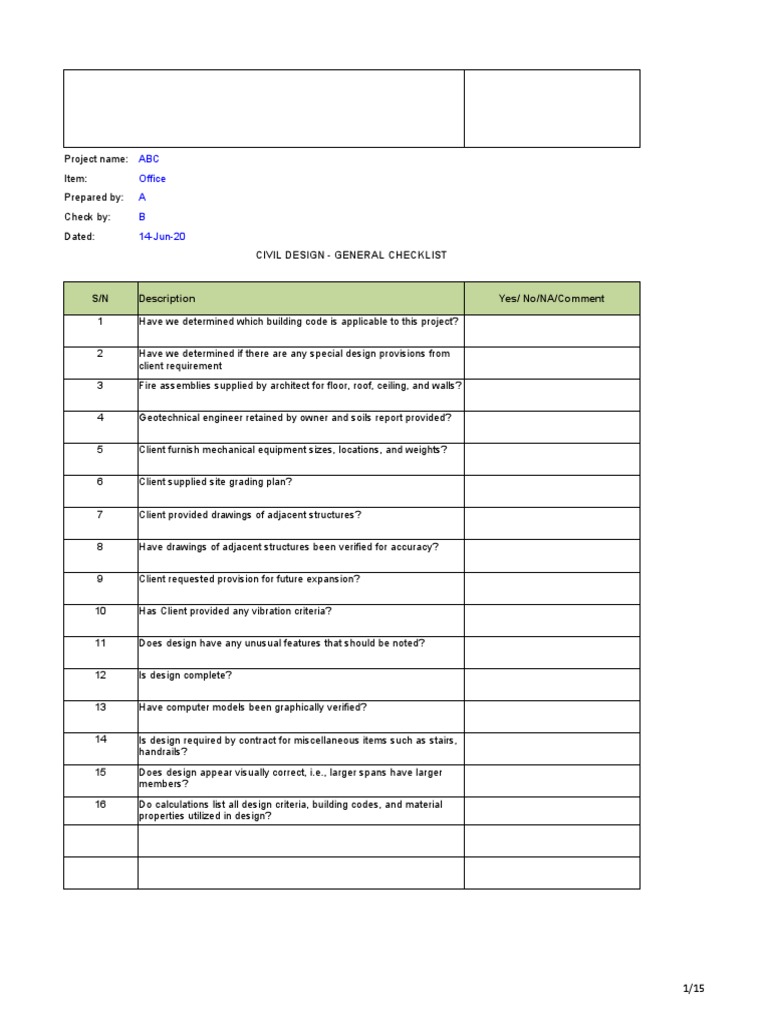 Structural Design Checklist | PDF | Deep Foundation | Beam (Structure)
