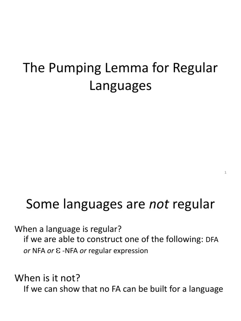 Pumping Lemma For Regular Language | PDF | Computer Programming | Theoretical Computer Science