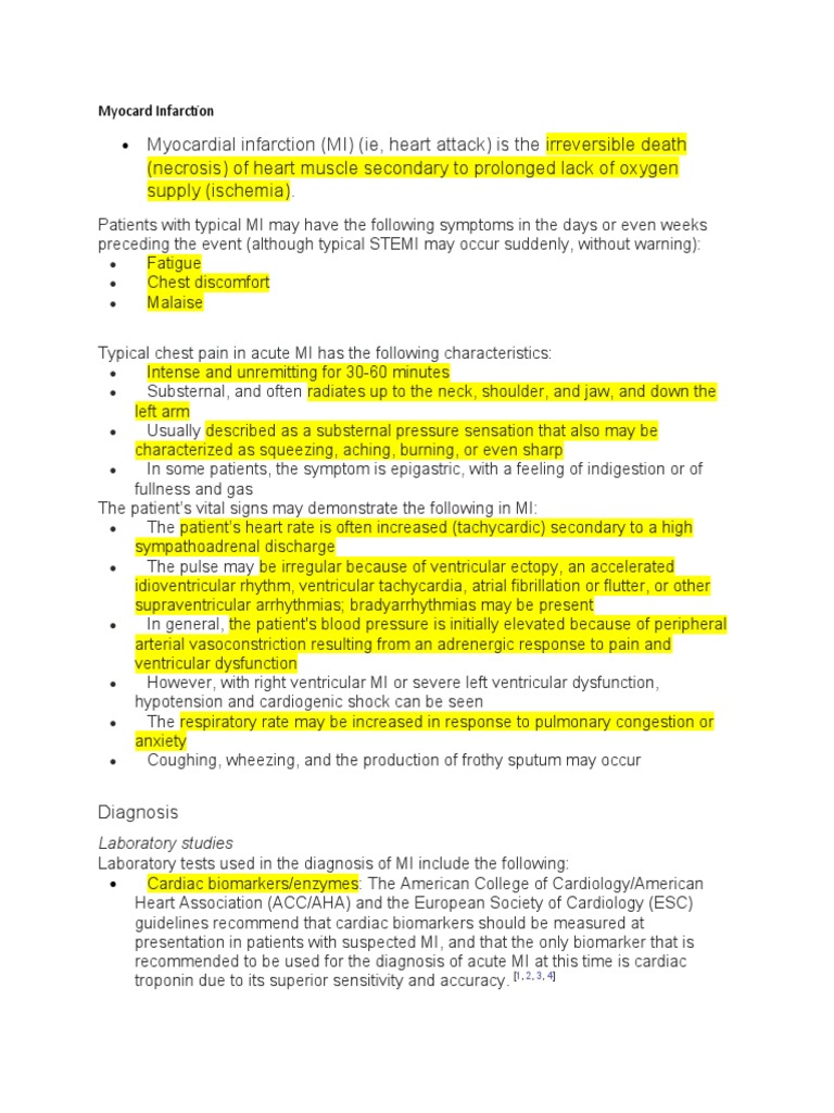 Myocard Infarction | PDF | Myocardial Infarction | Cardiology