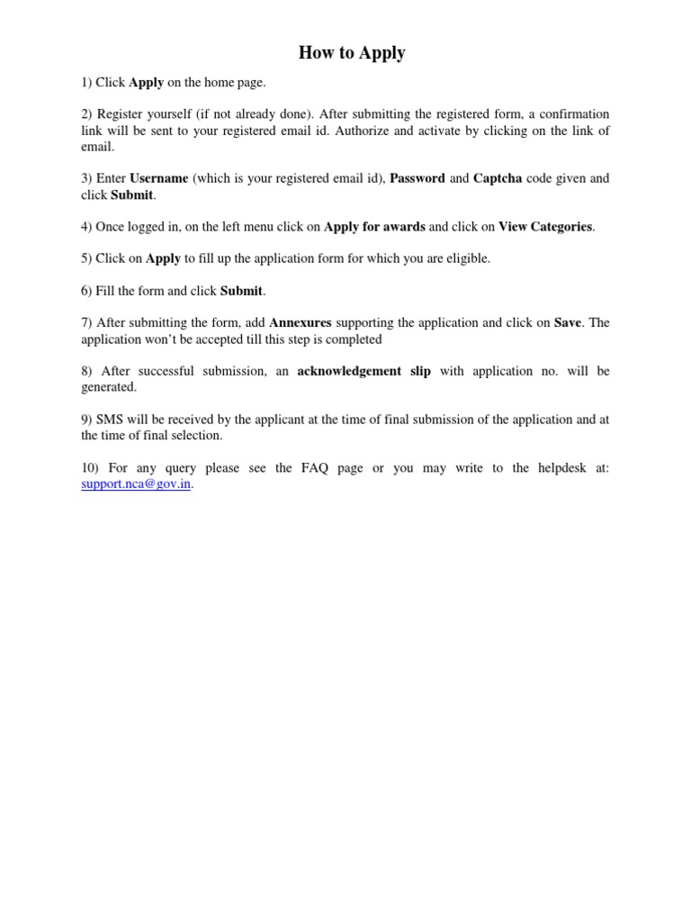 How To Apply: Support - Nca@gov - in | PDF | Career & Growth | Finance ...