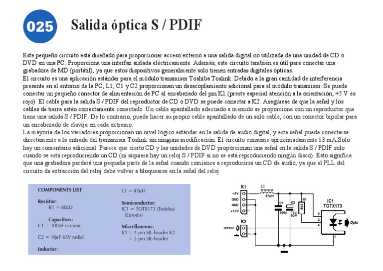 Digital Optical Output Circuit Design | PDF | Series And Parallel ...