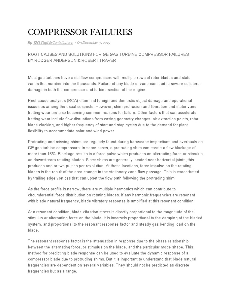 Compressor Failures: by TMI Staff & Contributors On December 7, 2019 ...