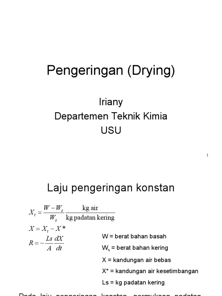 Rumus dan Metode Laju Pengeringan | PDF