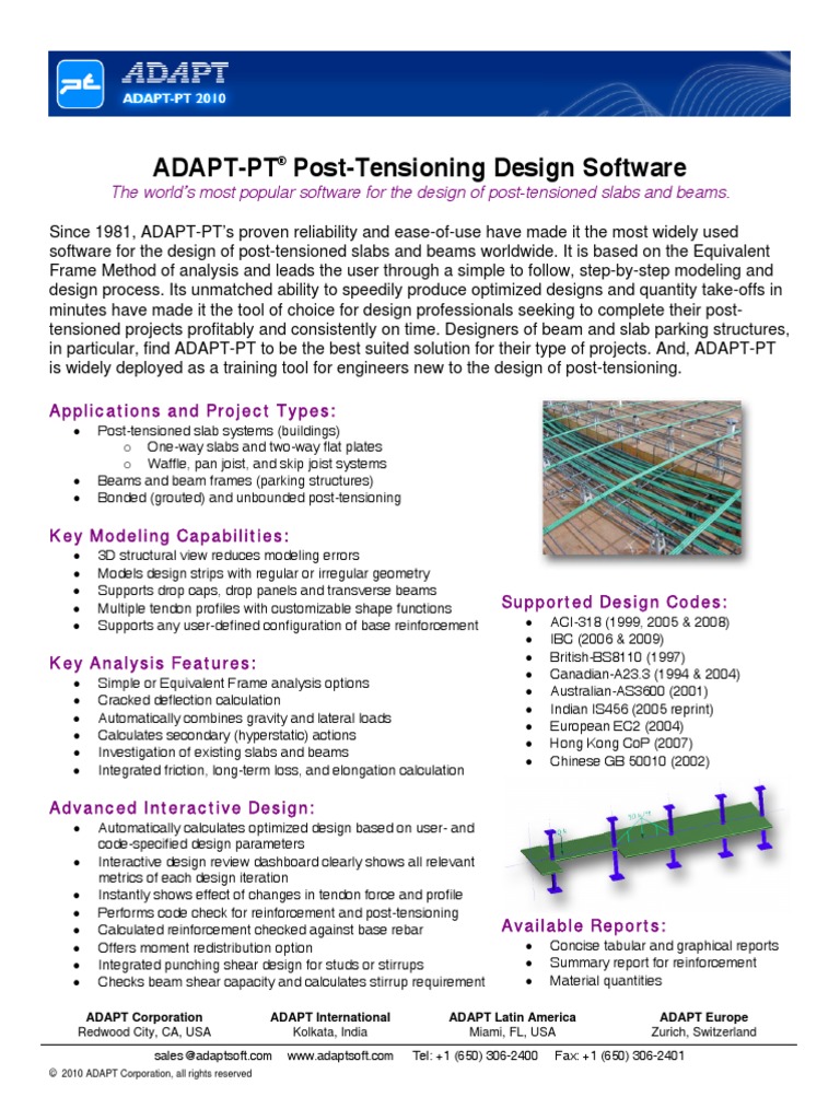 Adapt PT PDF | PDF | Prestressed Concrete | Beam (Structure)