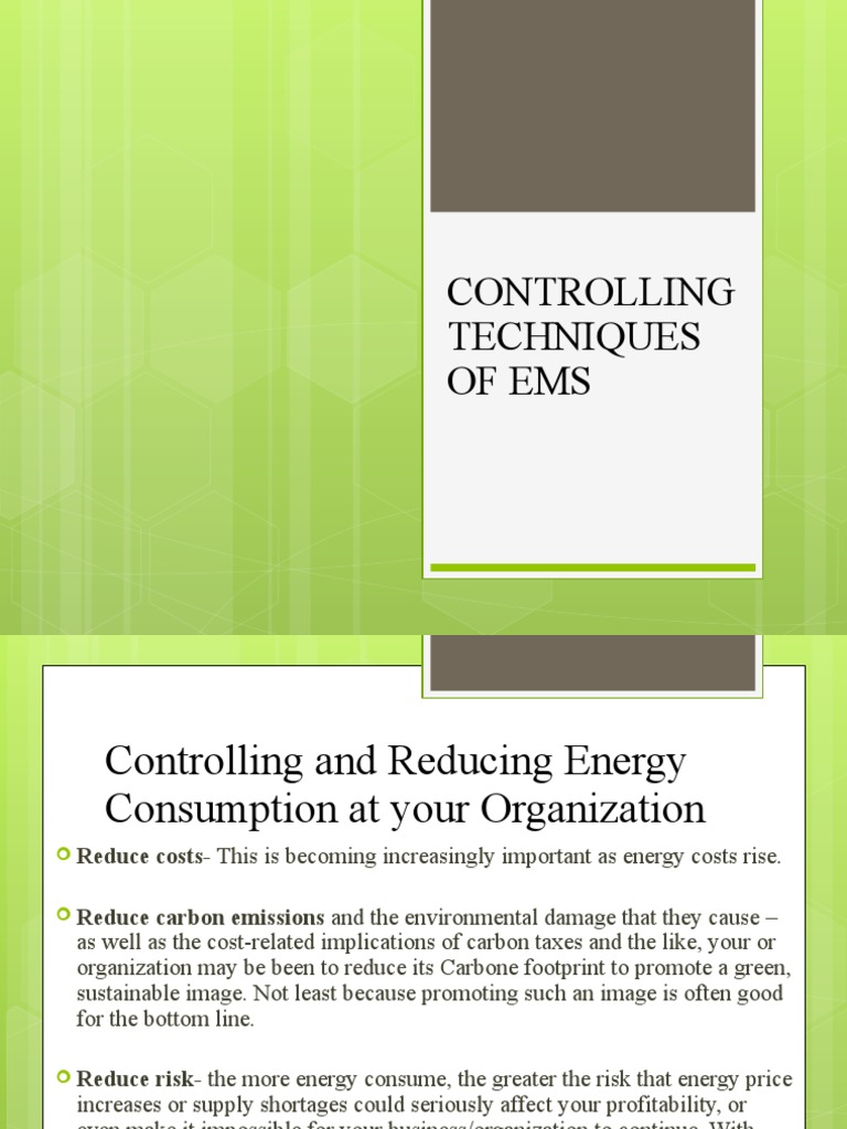 Electives - Report - Controlling Techniques of Ems | PDF | Boiler | Sustainable Technologies