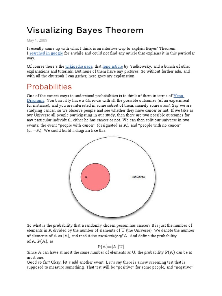 Visualizing Bayes' Theorem with Diagrams | PDF | Mammography | Teaching ...