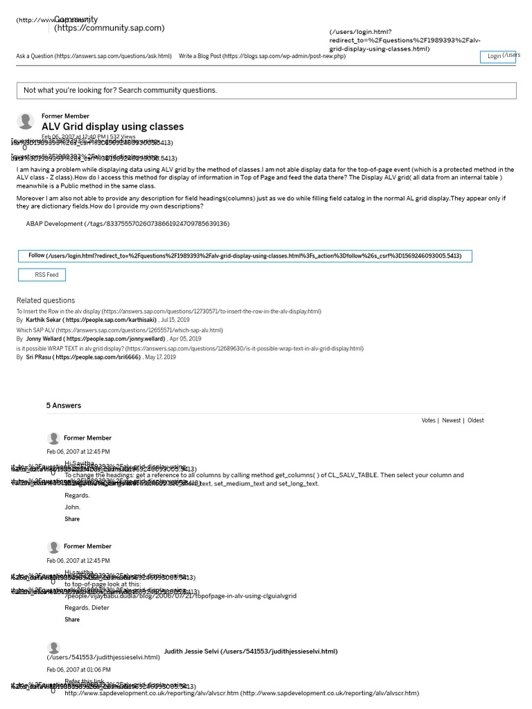 Alv Events Class | PDF | Subroutine | Parameter (Computer Programming)