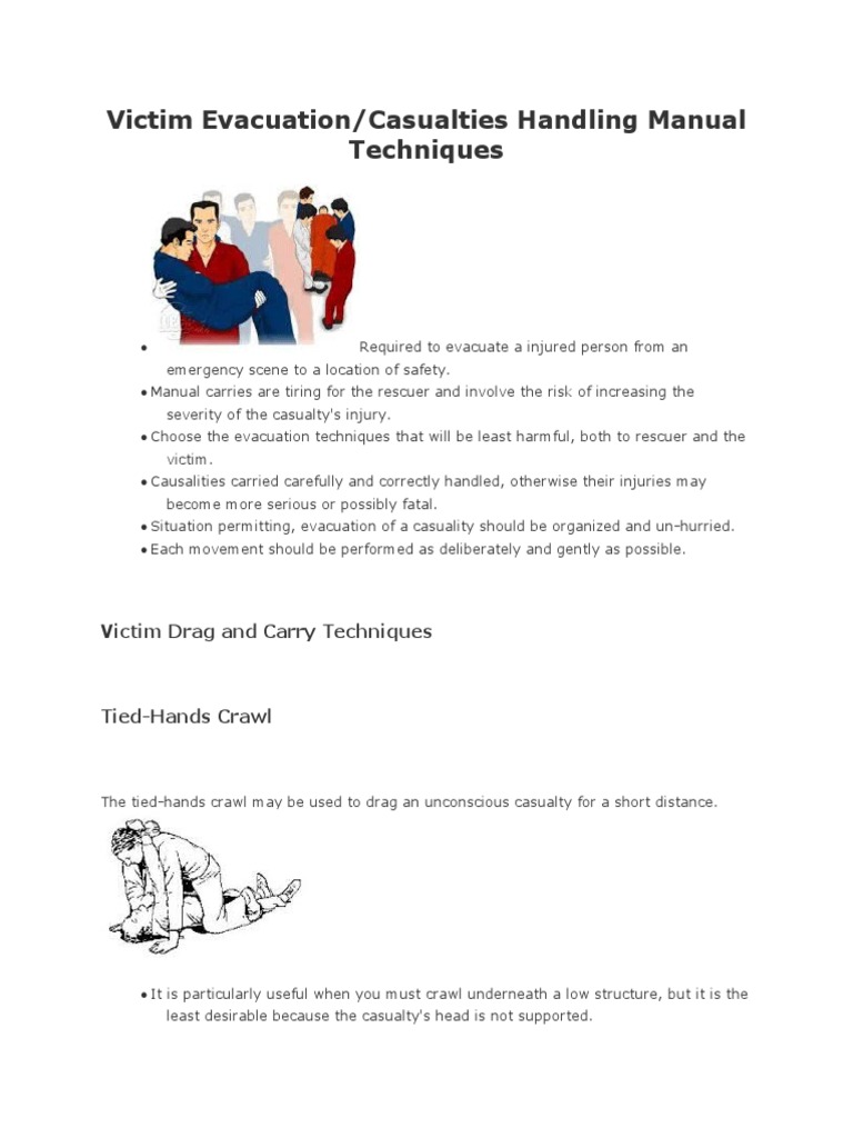 Victim Evacuation/Casualties Handling Manual Techniques | PDF | Sports ...
