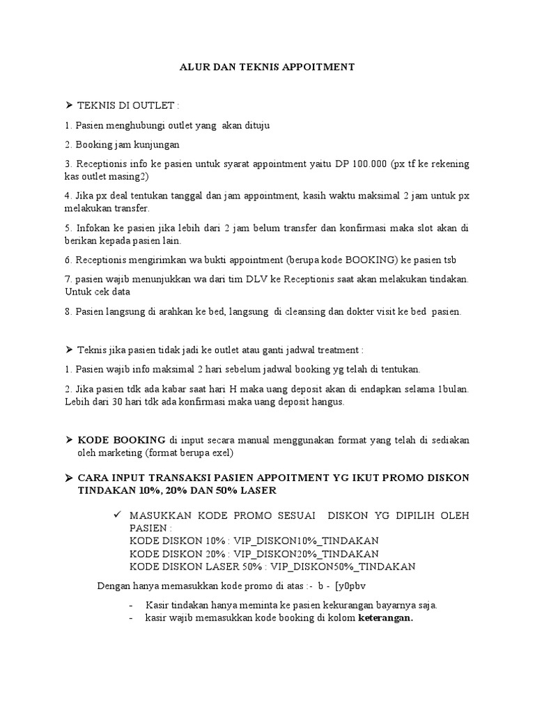 Alur Dan Teknis Appoitment | PDF