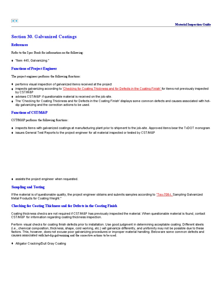 Material Inspection Guide | PDF | Galvanization | Rust
