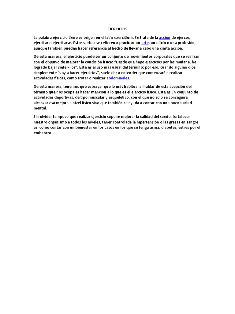 Beneficios del Ejercicio Físico | PDF | Relaciones personales, crianza ...