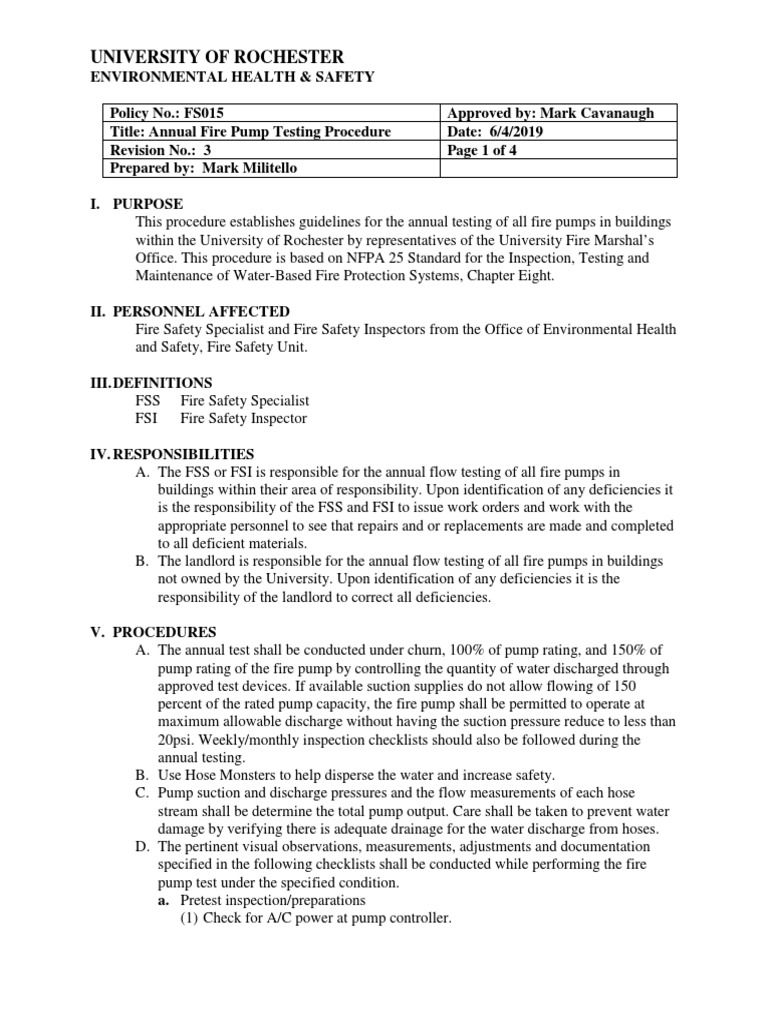 Annual Fire Pump Testing Guidelines | PDF | Fire Safety | Pump