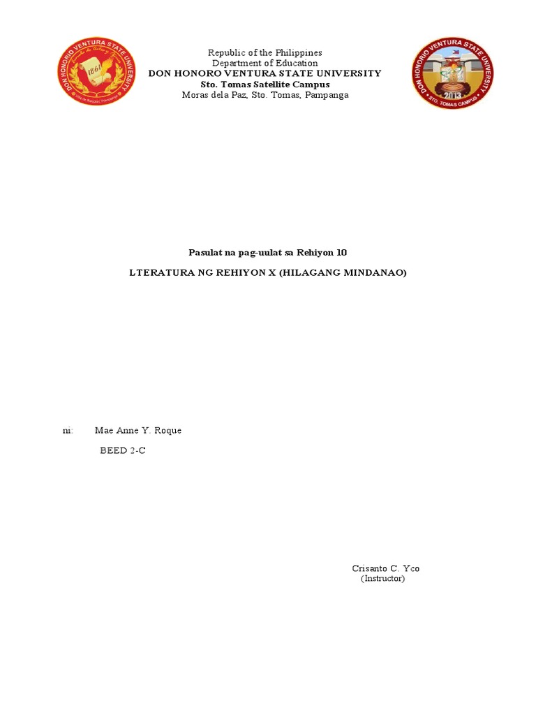 Pasulat Na Pag Uulat | PDF