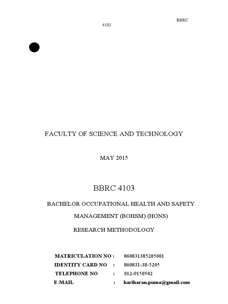 BBRC 4103: Faculty of Science and Technology | PDF | Quantitative Research | Qualitative Research