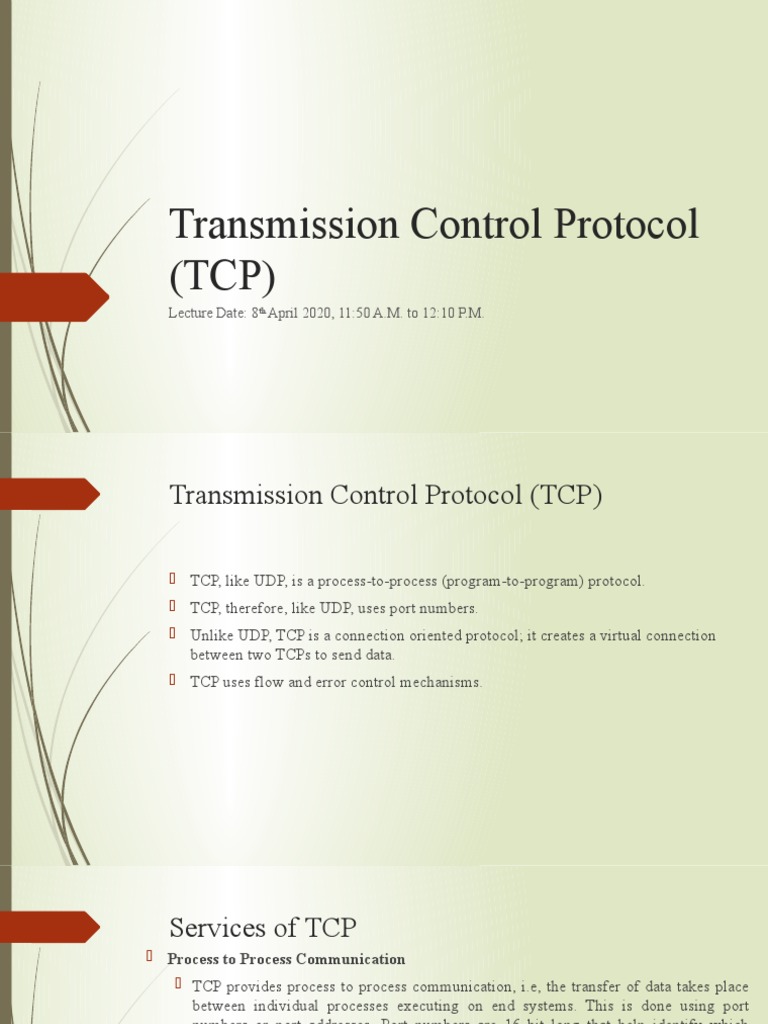Unit 4 Lec2 | PDF | Transmission Control Protocol | Port (Computer Networking)