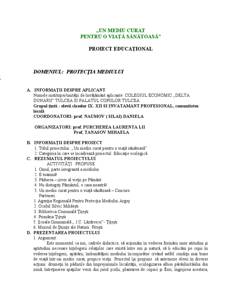24 Proiect Educational | PDF