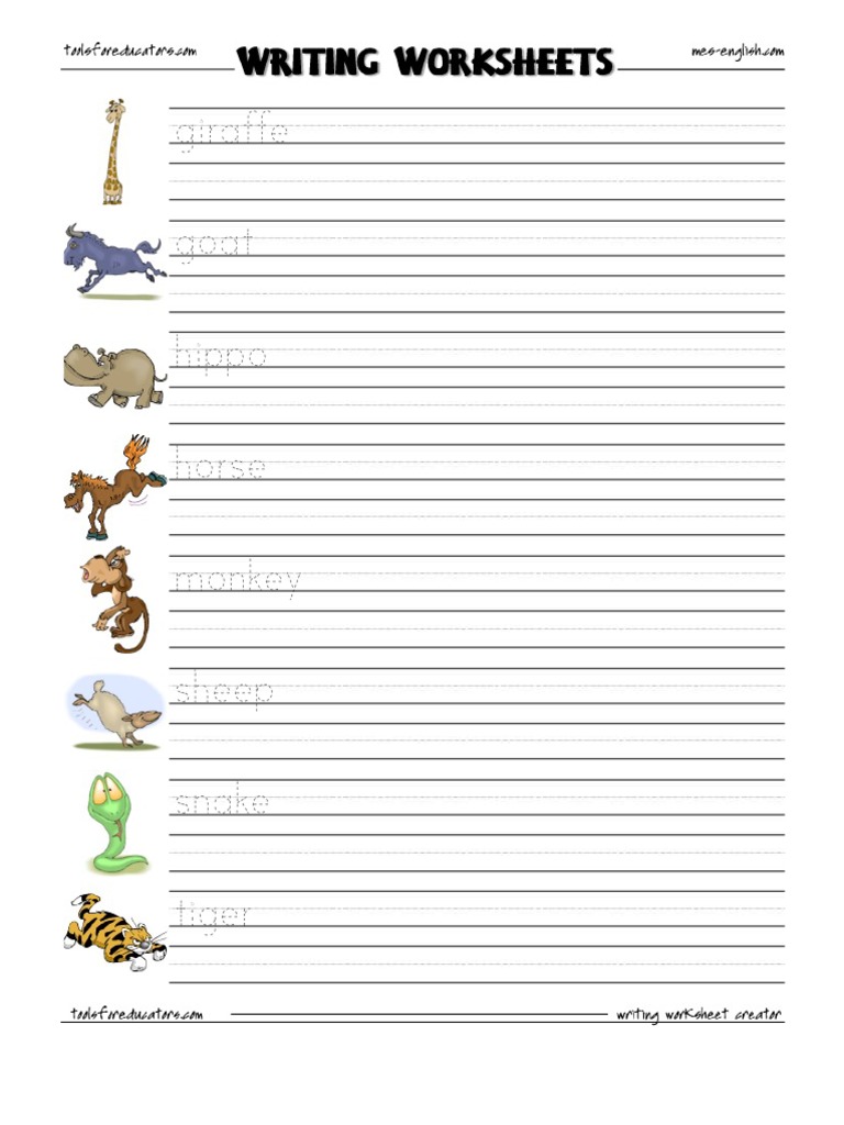 WRITING - Tracing Sheet 2 | PDF