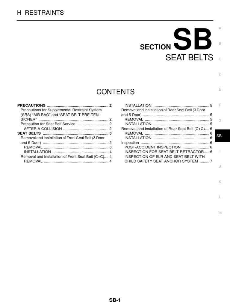 SB PDF | PDF | Seat Belt | Airbag