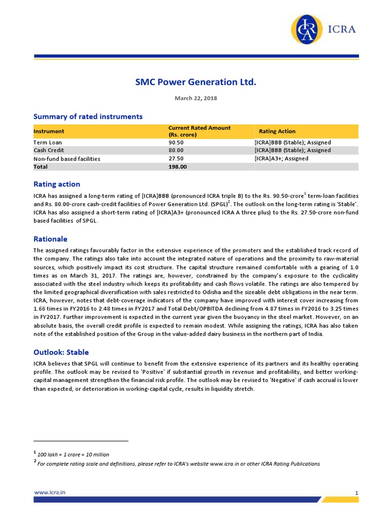 SMC Power Generation LTD.: Summary of Rated Instruments | PDF ...