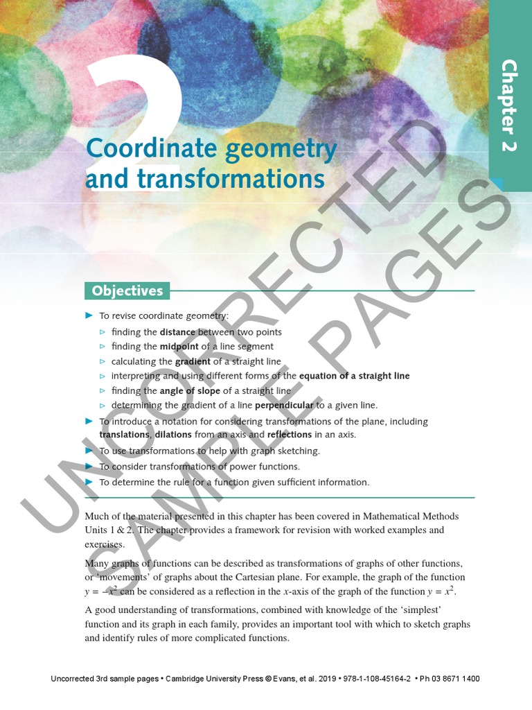 Uncorrected Sample Pages: Coordinate Geometry and Transformations | PDF ...