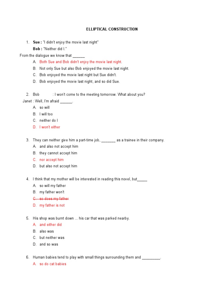 Exercise of Elliptical Construction (Finish) | PDF | Hansel And Gretel ...