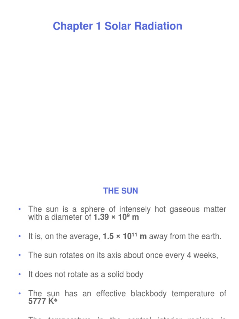 Chapter 1 Solar Radiation | PDF | Sun | Angle