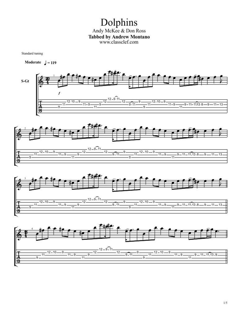 Dolphins by Andy McKee | PDF | Guitars | Irish Musical Instruments