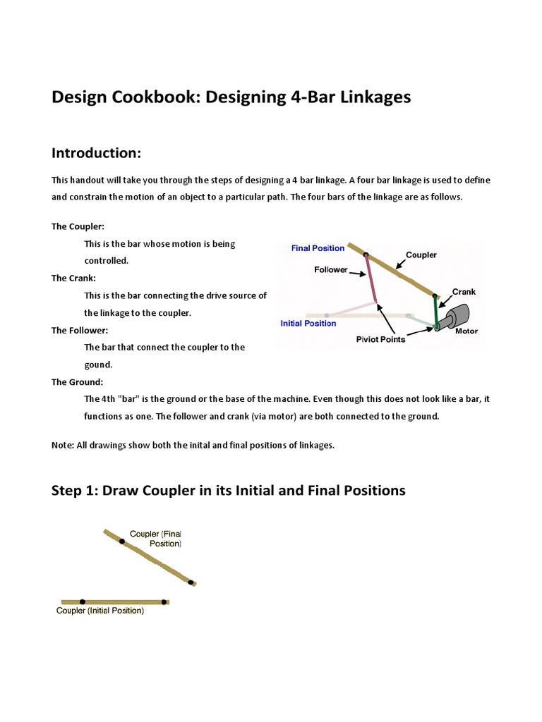 4-Bar Linkage Design Guide | PDF | Teaching Methods & Materials ...