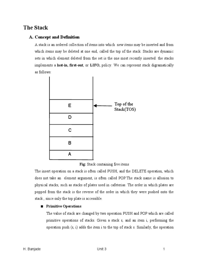 The Stack: LIFO Data Structure | PDF | Algorithms And Data Structures | Computer Programming