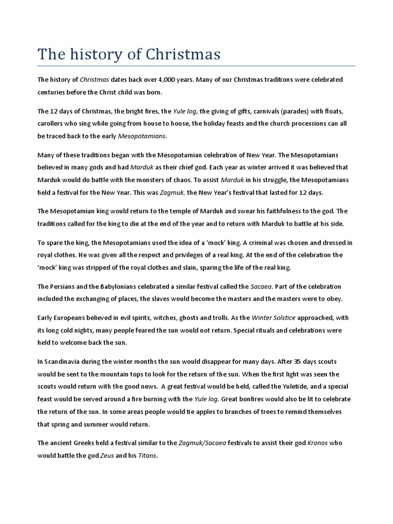 The History of Christmas | PDF | Christmas | Festival