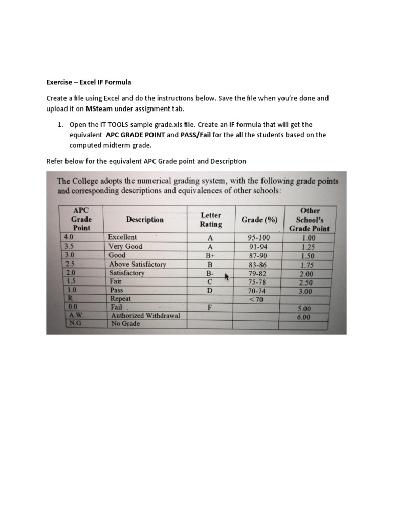 Exercise - Excel IF Formula | PDF