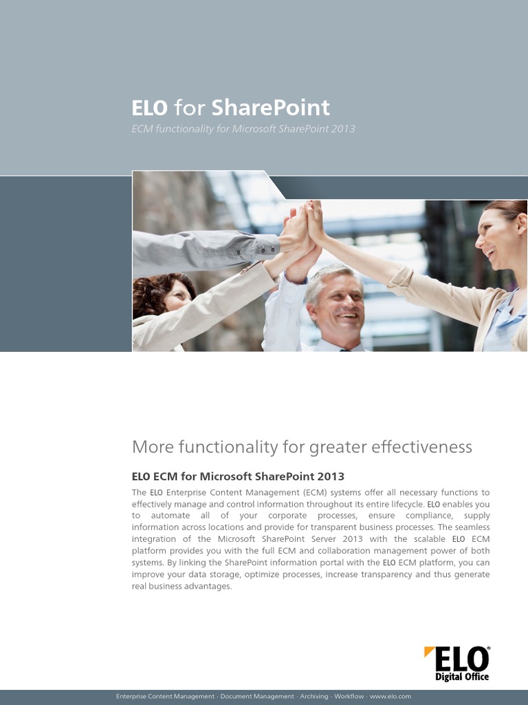 Elo For Sharepoint: More Functionality For Greater Effectiveness | PDF | Share Point | Data ...