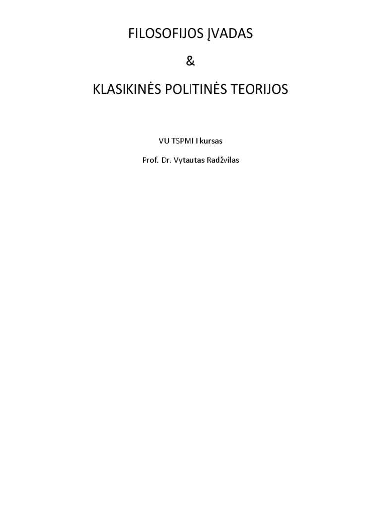 Filosofijos Ivadas Ir KPT | PDF