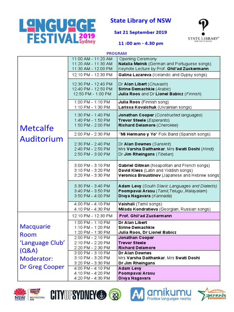 Sydney Language Festival Program Guide PDF | Download Free PDF ...