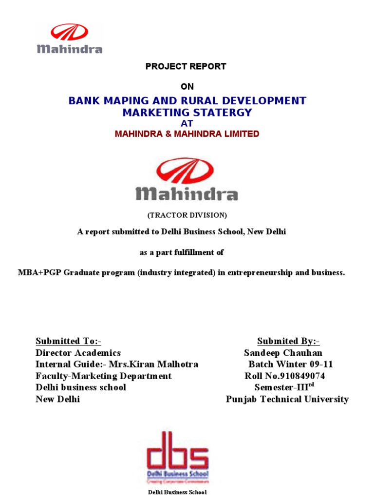 Final Project of Mahindra Internship | PDF | Business